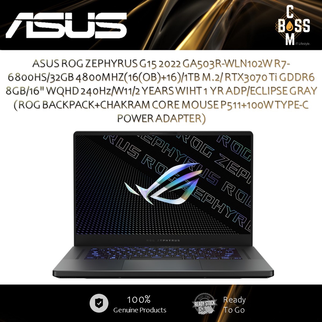 *ORI*ASUS ROG ZEPHYRUS G15 2022 GA503R-WLN102W R7-6800HS/32GB 4800MHZ ...