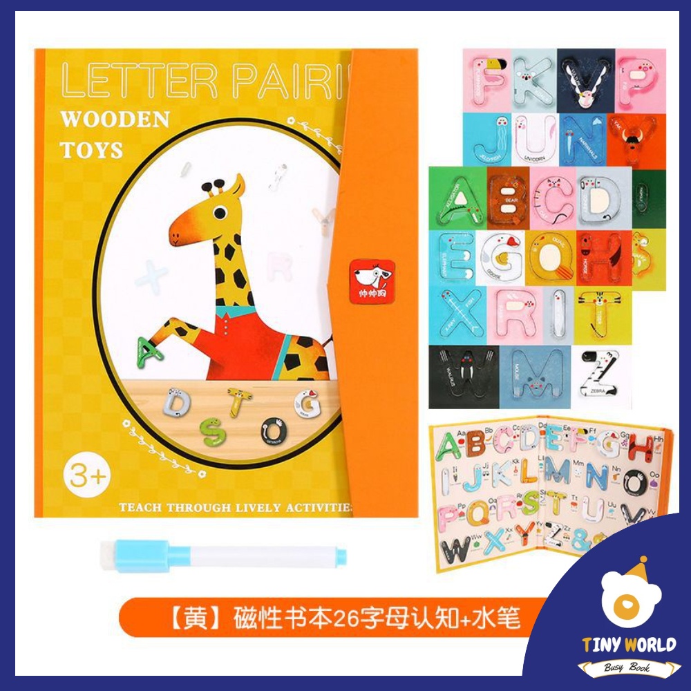 Magnetic ABC Alphabets Book 磁力ABC字母书 | Shopee Malaysia