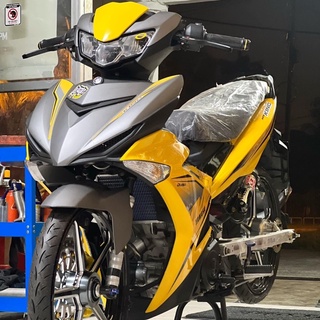 Body coverset Y15 V2 Y15ZR Mx king kuning matte grey custom velozi ...