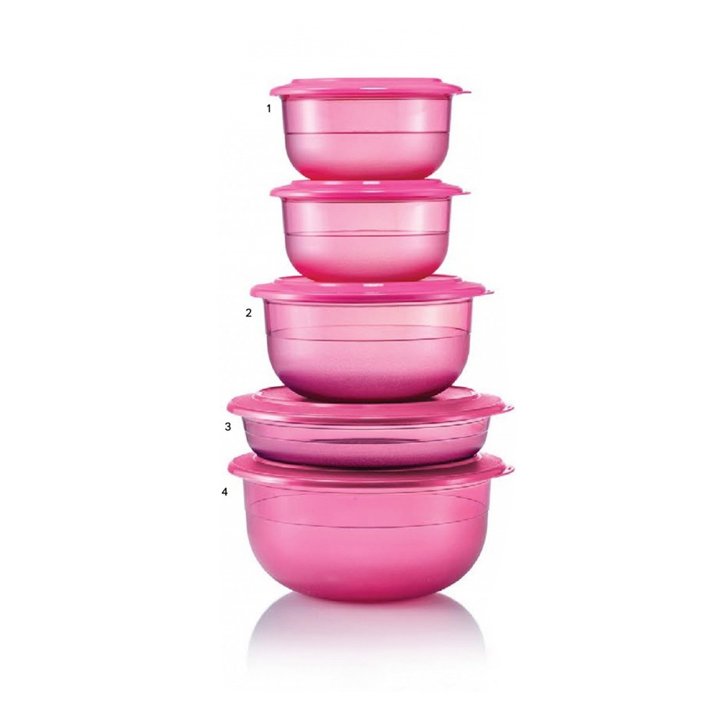 Tupperware Lelong Tupperware pink quart serving bowl set (5pc) | Shopee ...