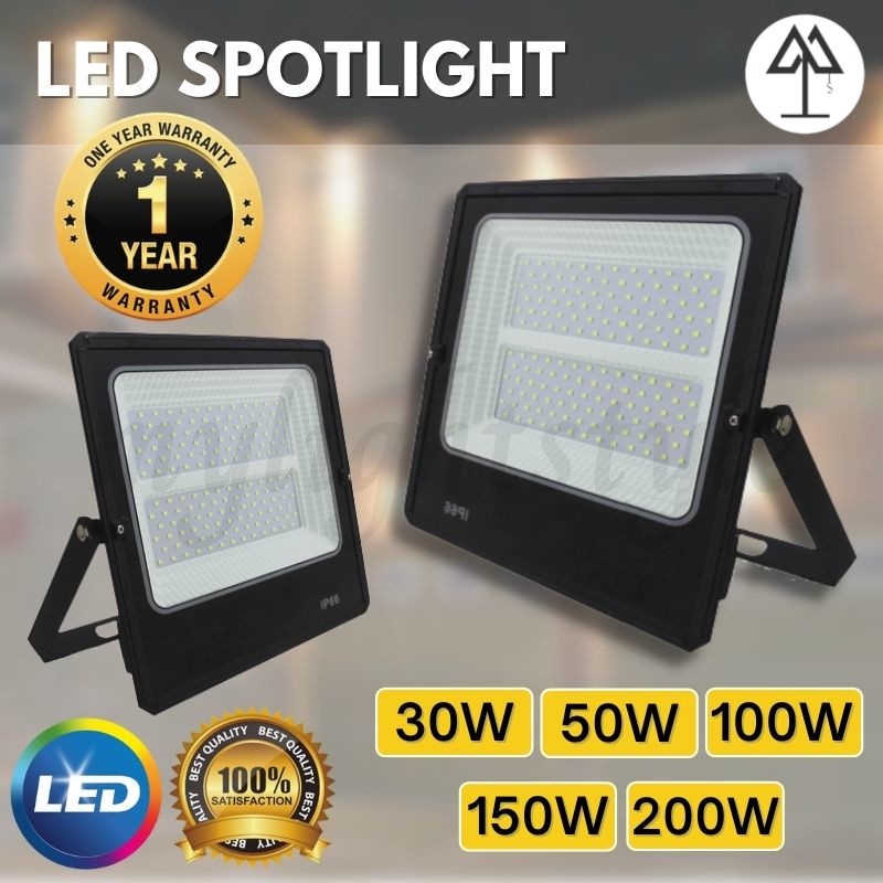 [Premium] 30W/50W/100W/150W/200W LED SPOTLIGHT FLOODLIGHT DAYLIGHT WARM IP66 OUTDOOR LIGHTING ...