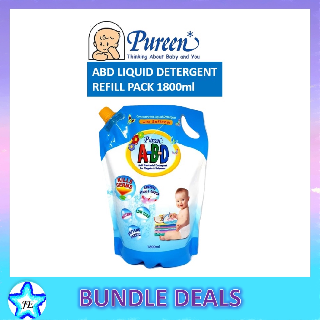 Pureen A-B-D Liquid Detergent Antibacterial Pouch Pack 1800ml | Shopee ...