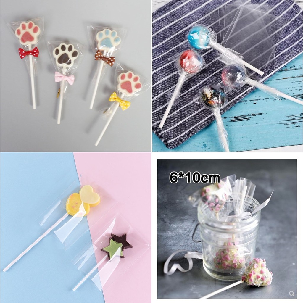 lollipop candy transparent 6*10cm packaging bag 98-100pcs | Shopee Malaysia