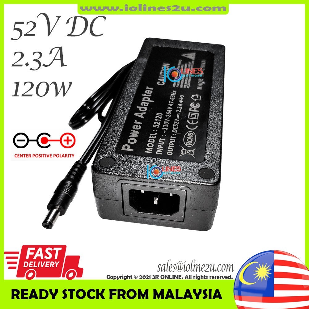AC to 52V DC 2.3A 120w Switching Power supply adapter POE Switch 48V ...