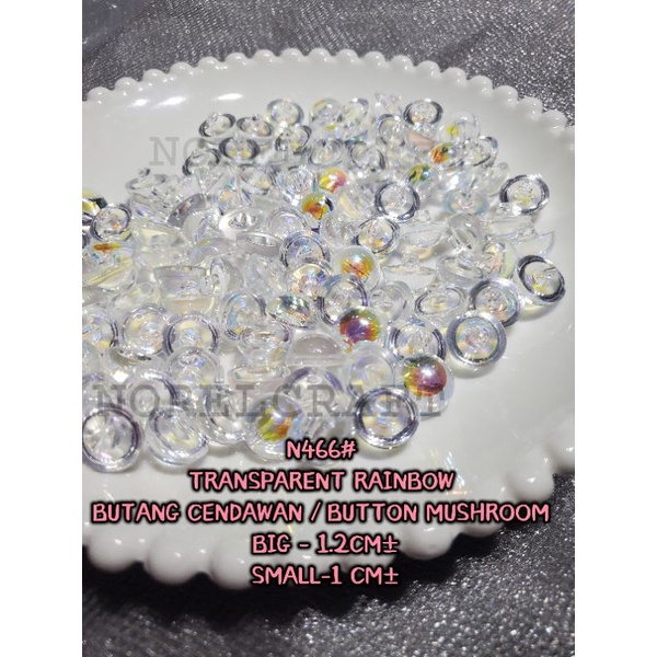 144PCS[N466]TRANSPARENT RAINBOW BUTANG CENDAWAN/BUTTON MUSHROOM/BUTANG ...