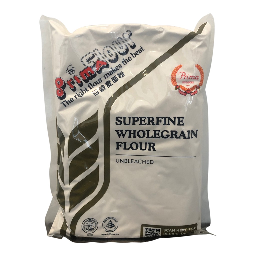 PRIMA FLOUR Superfine Wholegrain Flour (Unbleached) - 500g | Shopee ...