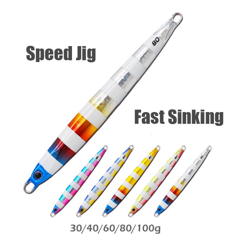 Anh 80g 12cm Speed Jig Fast Sinking Long Luminous Jigs for Jigging ...