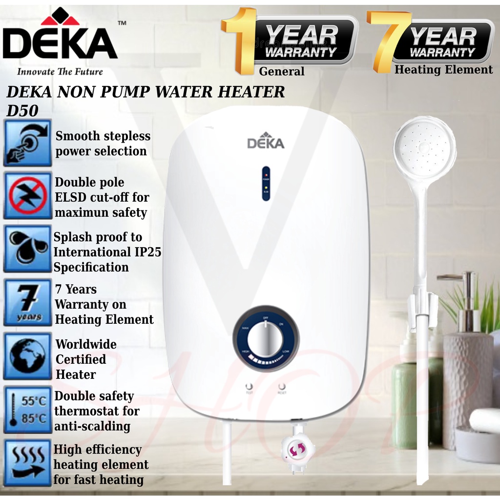 DEKA NON PUMP INSTANT WATER HEATER D50 | Shopee Malaysia