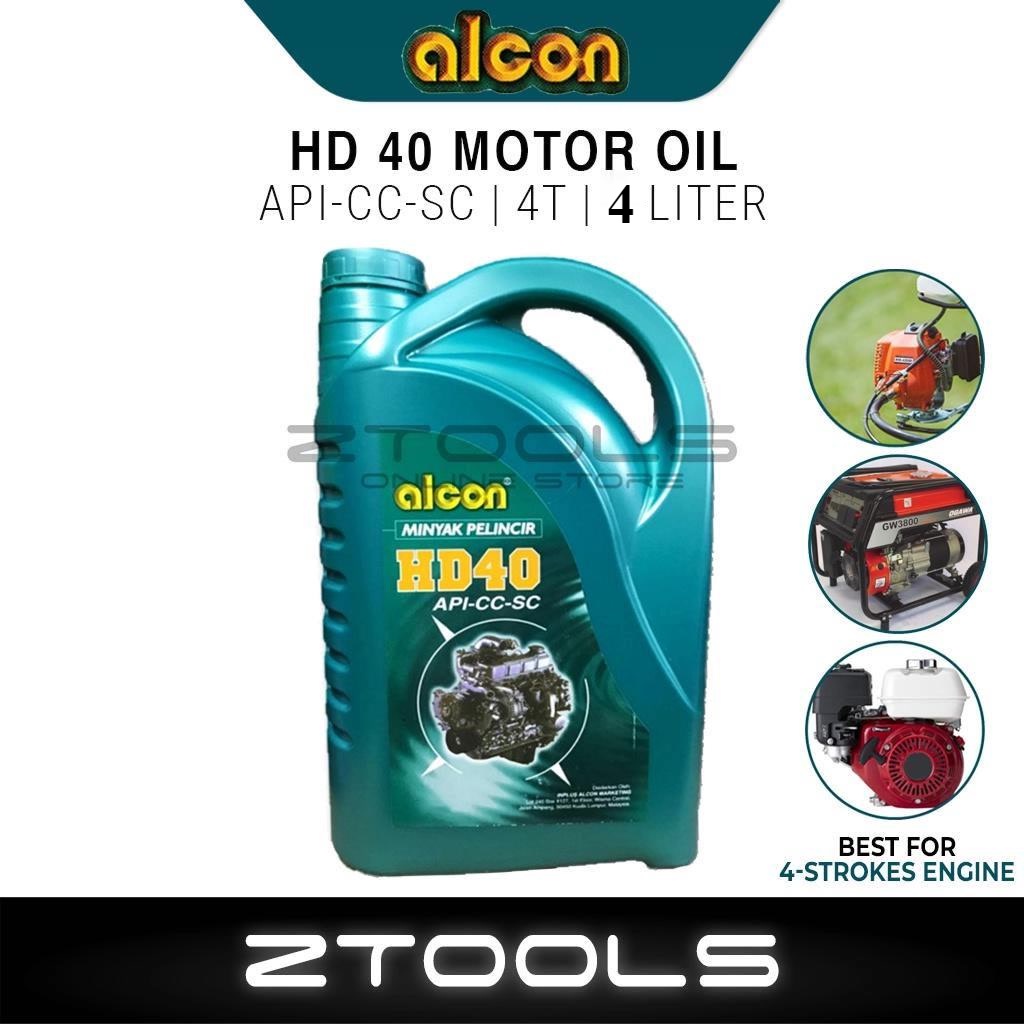 (4L) Alcon HD 40 Motor Oil | 4-Stroke 4T Engine Lubricant | Minyak ...