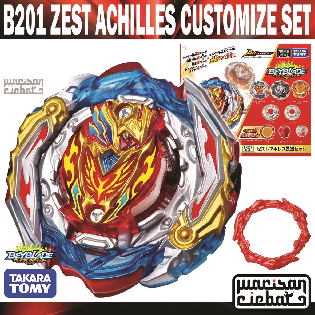 Takara Tomy Beyblade Burst BU B-201 Zest Achilles Customize Set ...
