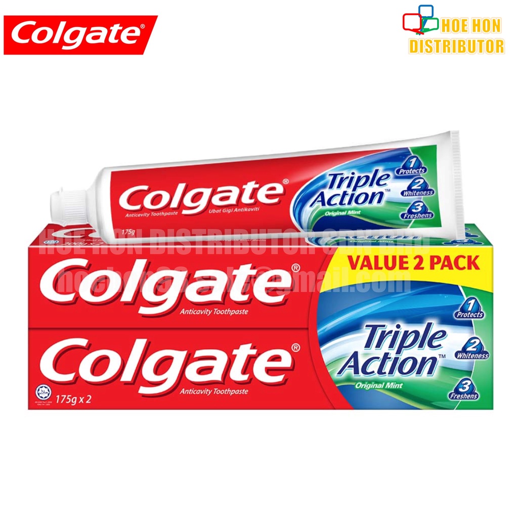[Value Twin Pack] Colgate Triple Action Toothpaste / Ubat Gigi 2 x 175g ...