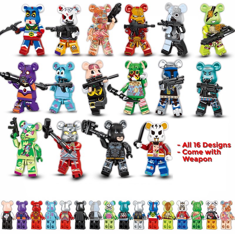 BrickBear Mini Figure 16 Colorful Designs Special Characters With ...