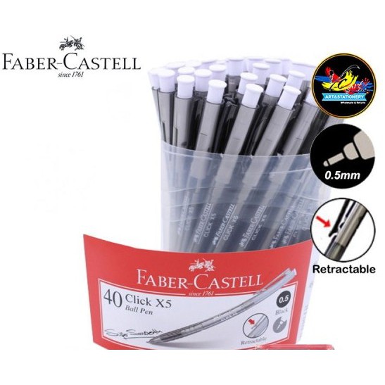 Faber-Castell Ballpoint pen Click X5 0.5 black | Shopee Malaysia