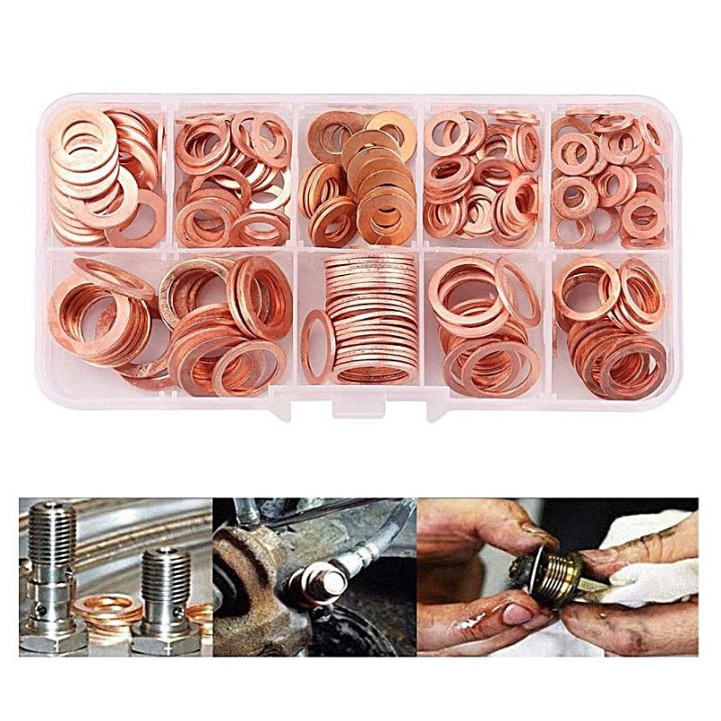 200pcs ring copper washer flat ring seal gasket assortment set | Shopee ...