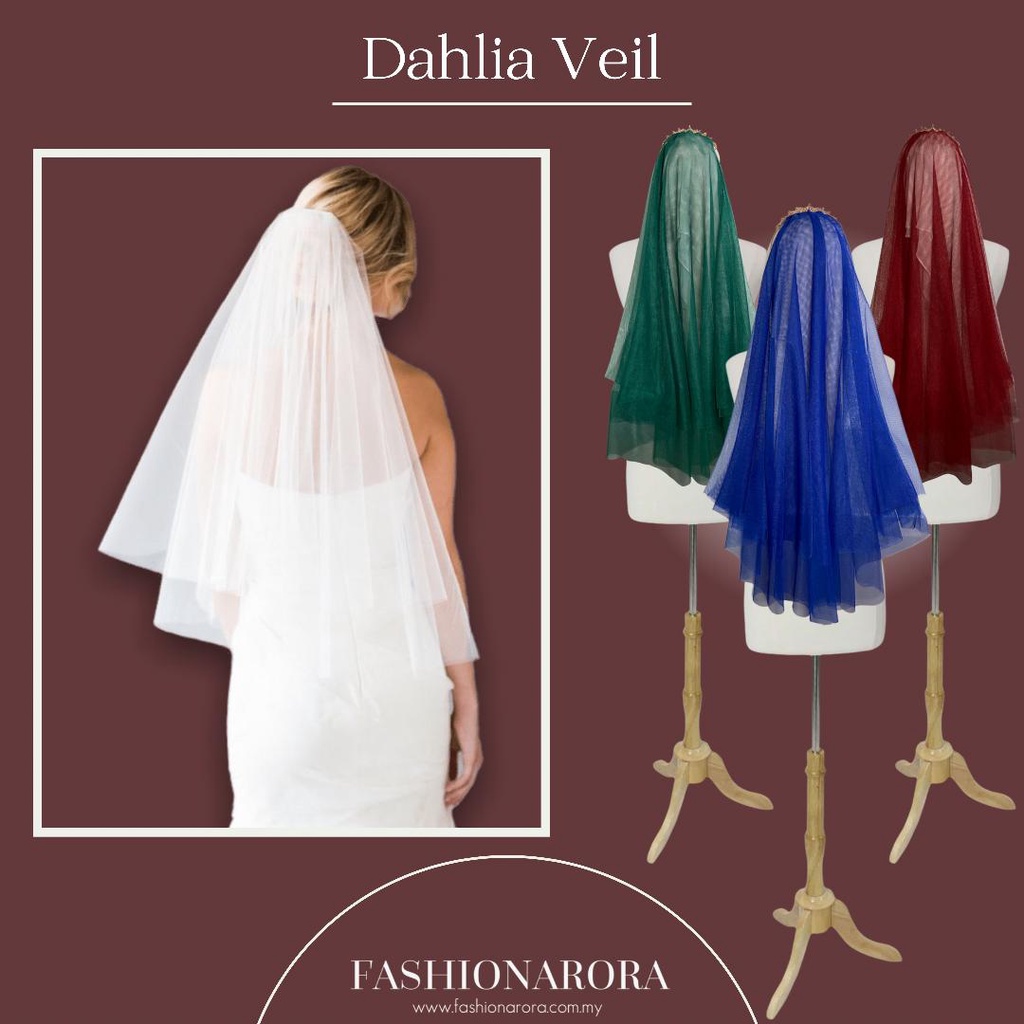 DAHLIA WEDDING VEIL [2 LAYER VEIL] Veil Nikah / Veil Kahwin / Veil ...