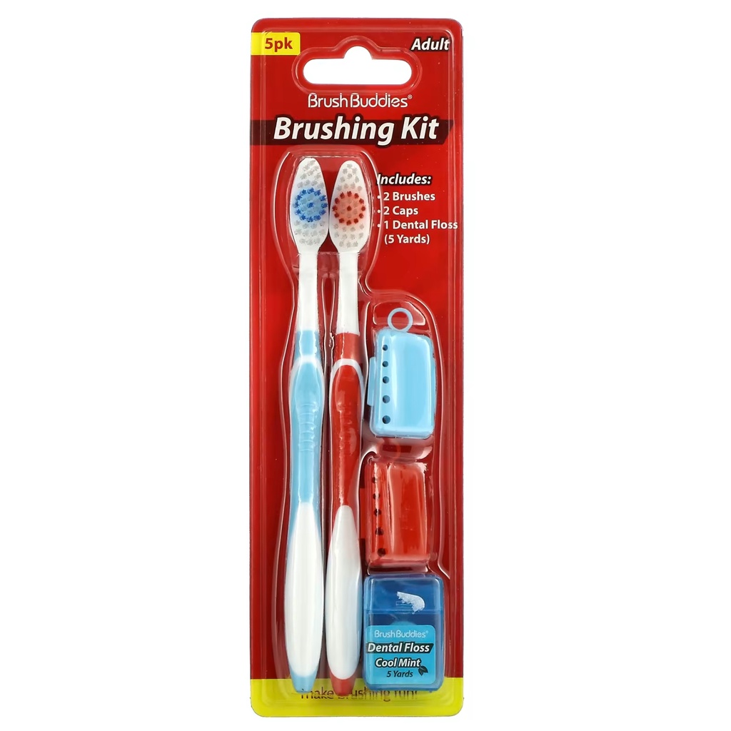 Brush Buddies Toothbrush Set with Dental Floss / Braces Floss | Shopee ...