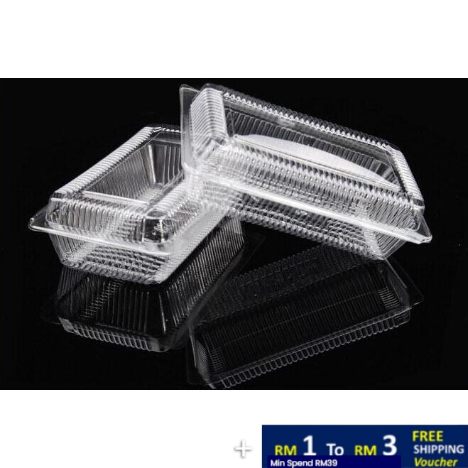 [100 pcs] OPS bakery container/ Kuih Container / Disposable Plastic ...