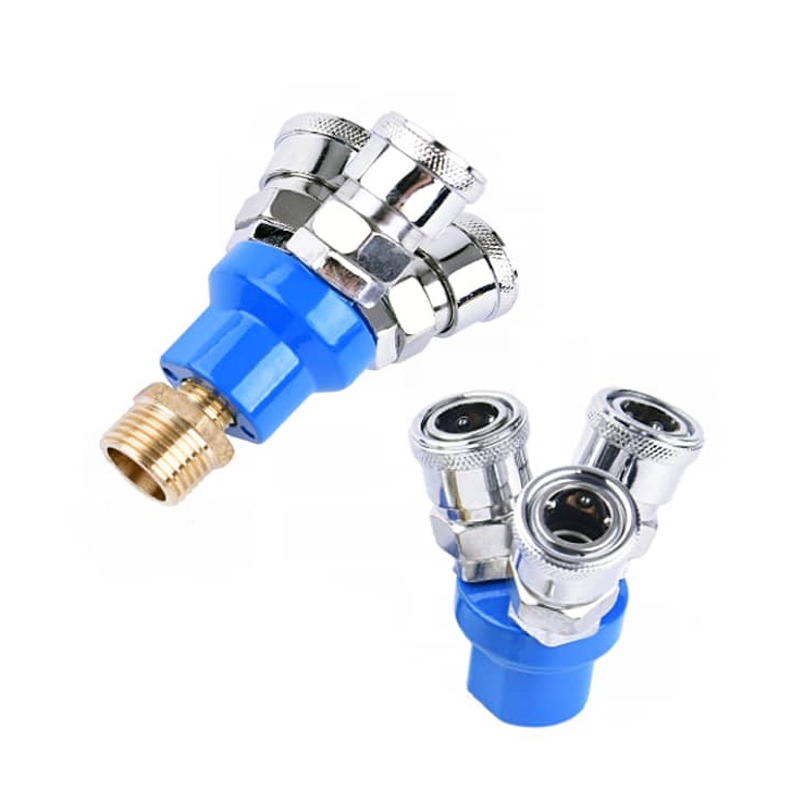 3 Way Coupler Y Shape 3 Way Quick Connector Air Compressor Manifold ...