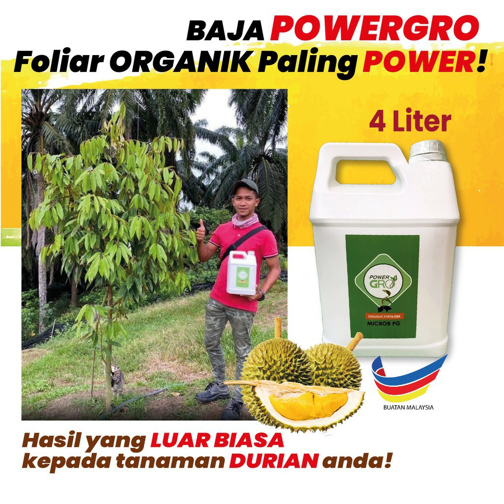 Baja PowerGro 4 LITER | Baja Foliar Semburan 100% Organik | Sesuai ...