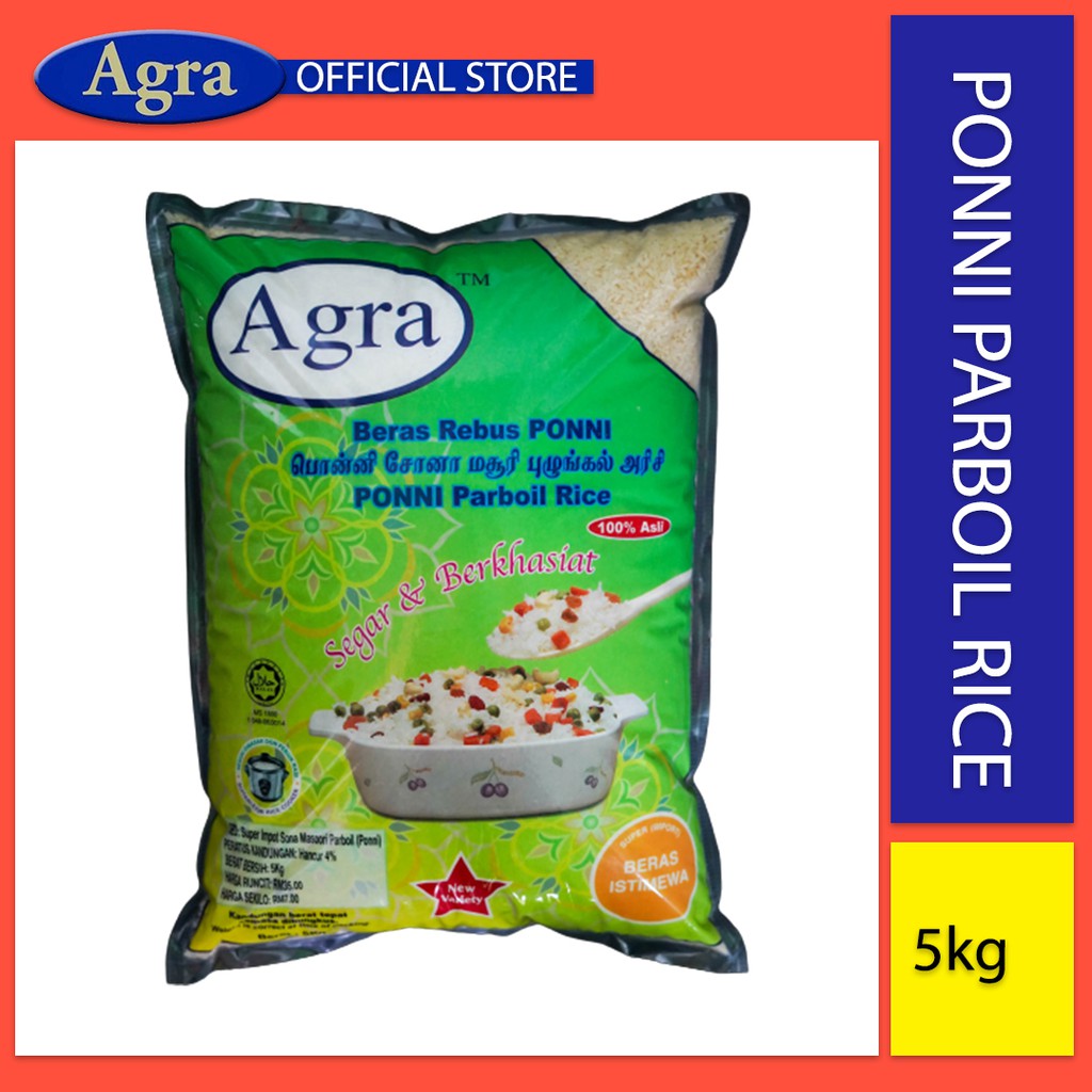 Agra Ponni Parboiled Rice/ Beras Rebus Ponni (5kg) | Shopee Malaysia