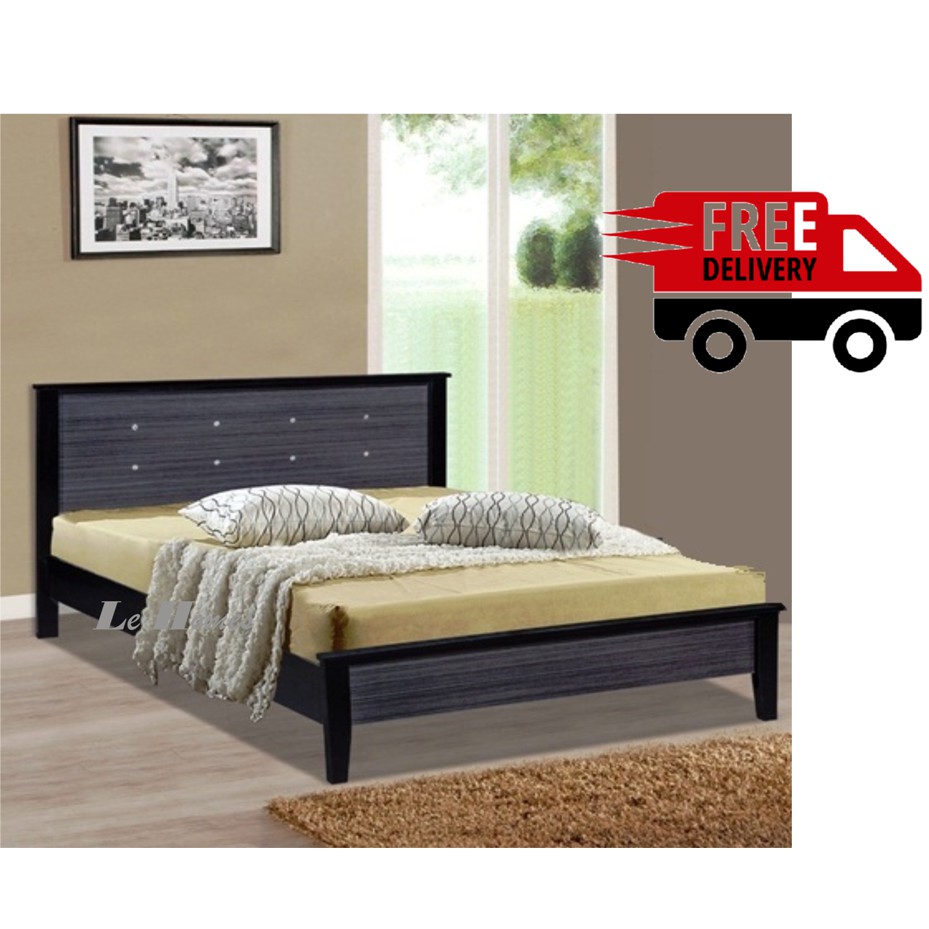 FREE DELIVERY / WOODEN QUEEN BED FRAME / QUEEN BED/ DOUBLE BED / KATIL ...