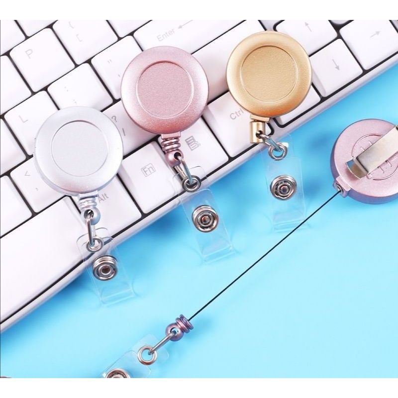 ready stock retractable Reel Yoyo Badge Clip Lanyard ID Card Holder ...