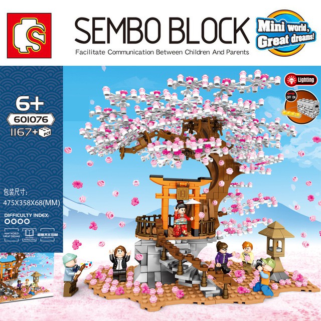 Sembo Block 601076 Lighting Building Blocks Sakura Series ( 1167pcs ...