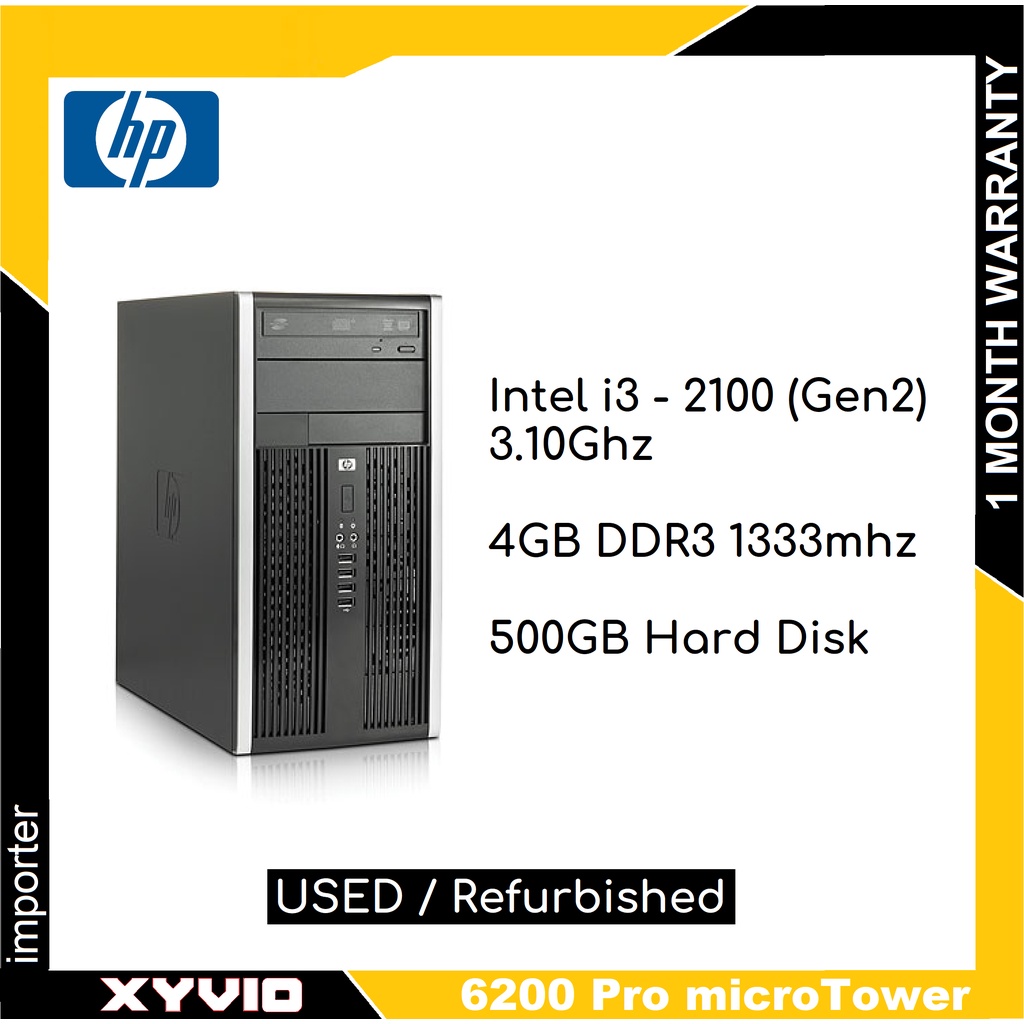 HP Compaq 6200 Pro microTower Intel i3-2100 3.10GHZ Processor | 4GB ...