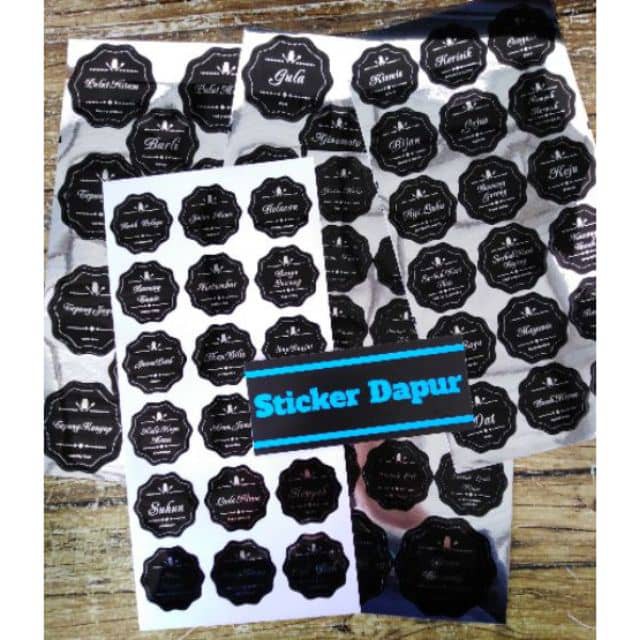 STICKER LABEL DAPUR/ LABEL REMPAH / LABEL PES / STIKER DAPUR/ Kitchen ...