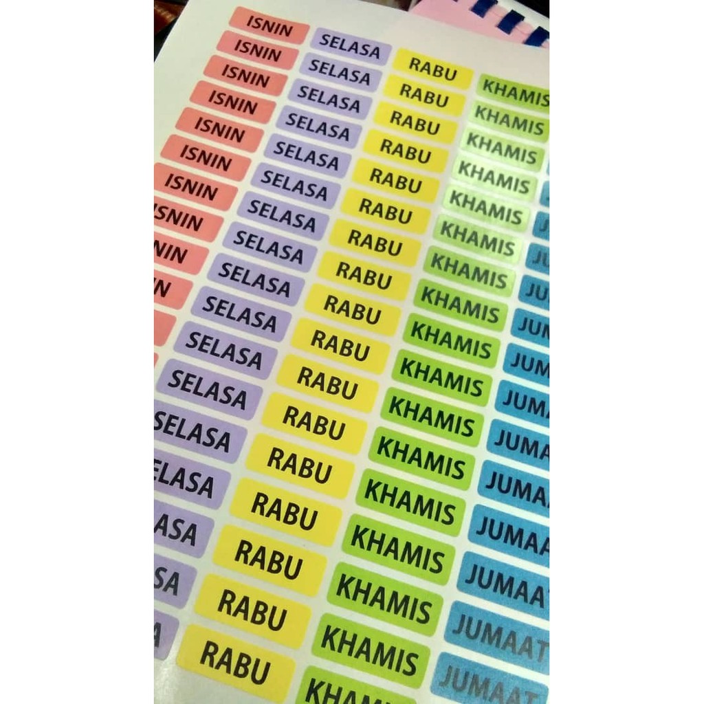 STICKER HARI MUDAH BERWARNA | Shopee Malaysia