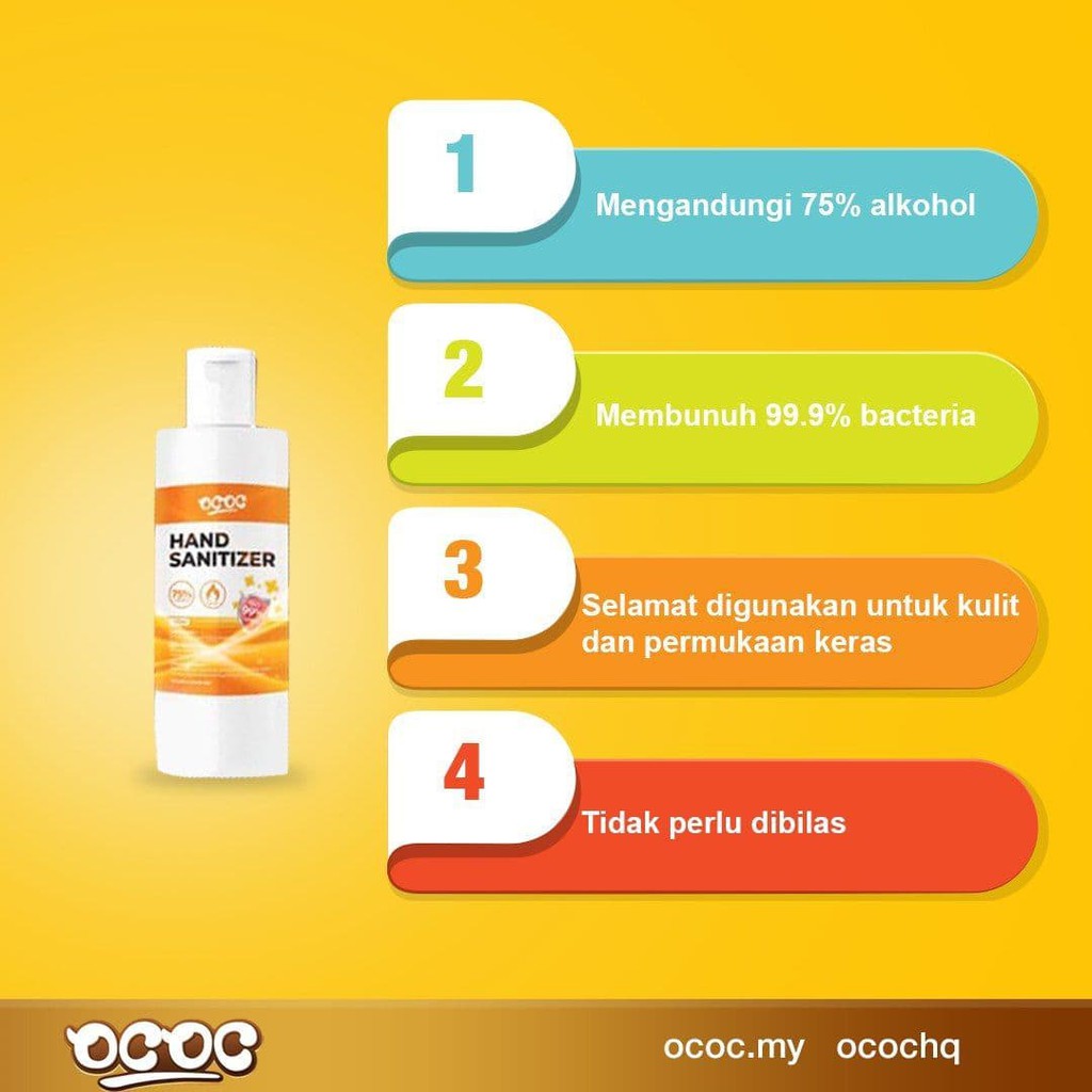 Hand Sanitizer 75% Alcohol DR RIZAL Free sachet gula kelapa OCOC ...
