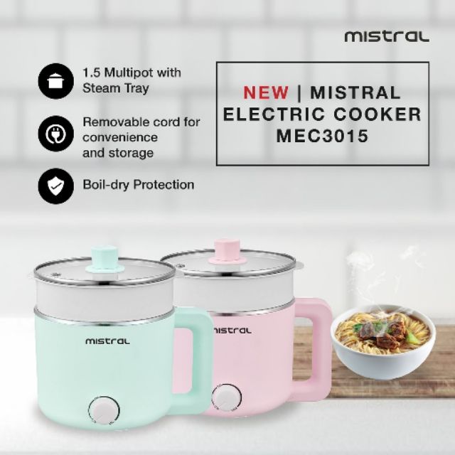 Mistral 1.5L Multi Pot Electric Cooker With Steam Tray MEC3015 | Shopee ...