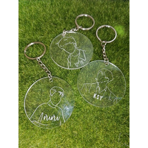 (READY STOCK) Customize Keychain Engrave Keychain Nama Gambar Cute ...