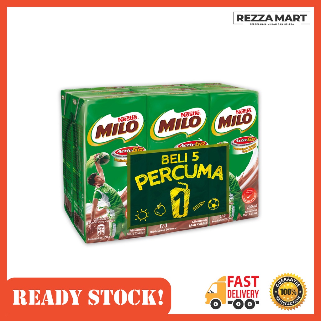 MILO UHT Activ-Go Packet Drink (200ml x 6) | Shopee Malaysia