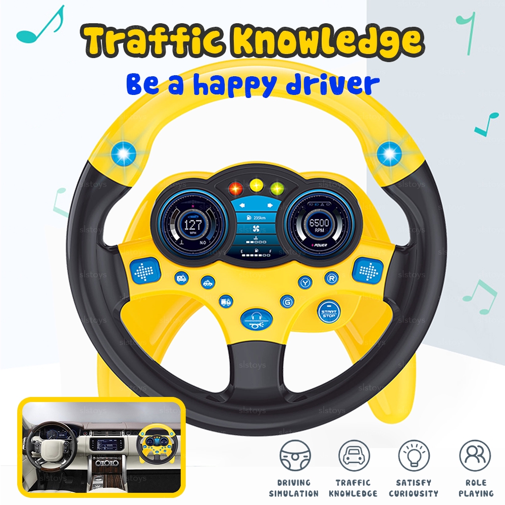 Copilot Simulated Steering Wheel Toy Children's Educational Traffic ...