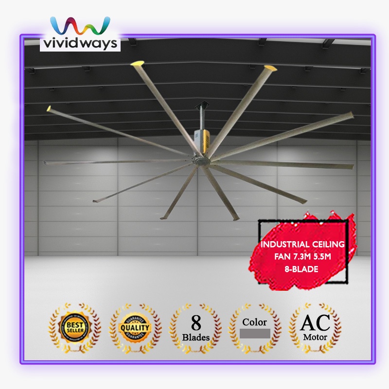 K2 VIVIDWAYS INDUSTRIAL CEILING FAN 7.3M 5.5M 8 BLADE INDUSTRIAL ...