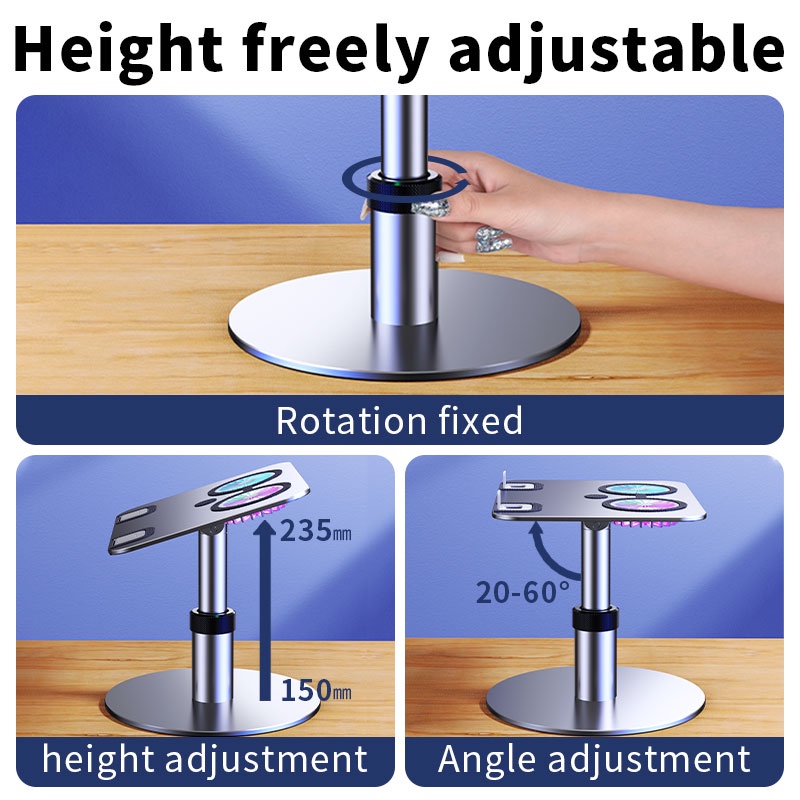 OATSBASF Laptop Cooler Stand Ergonomic Tablet Stand Adjustable Aluminum ...