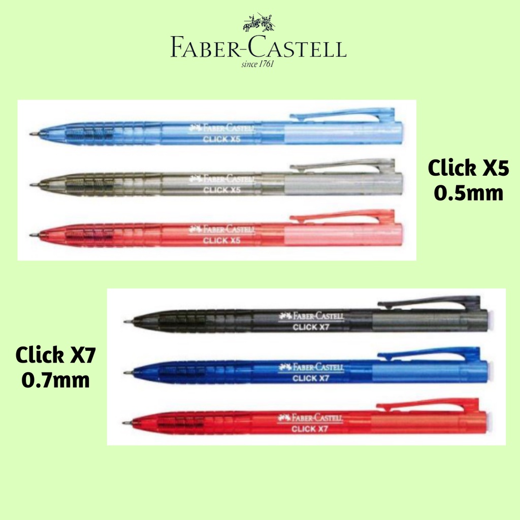 Faber Castell Click X5 X7 Ball Pen 0.5mm/0.7mm (1PC) | Shopee Malaysia