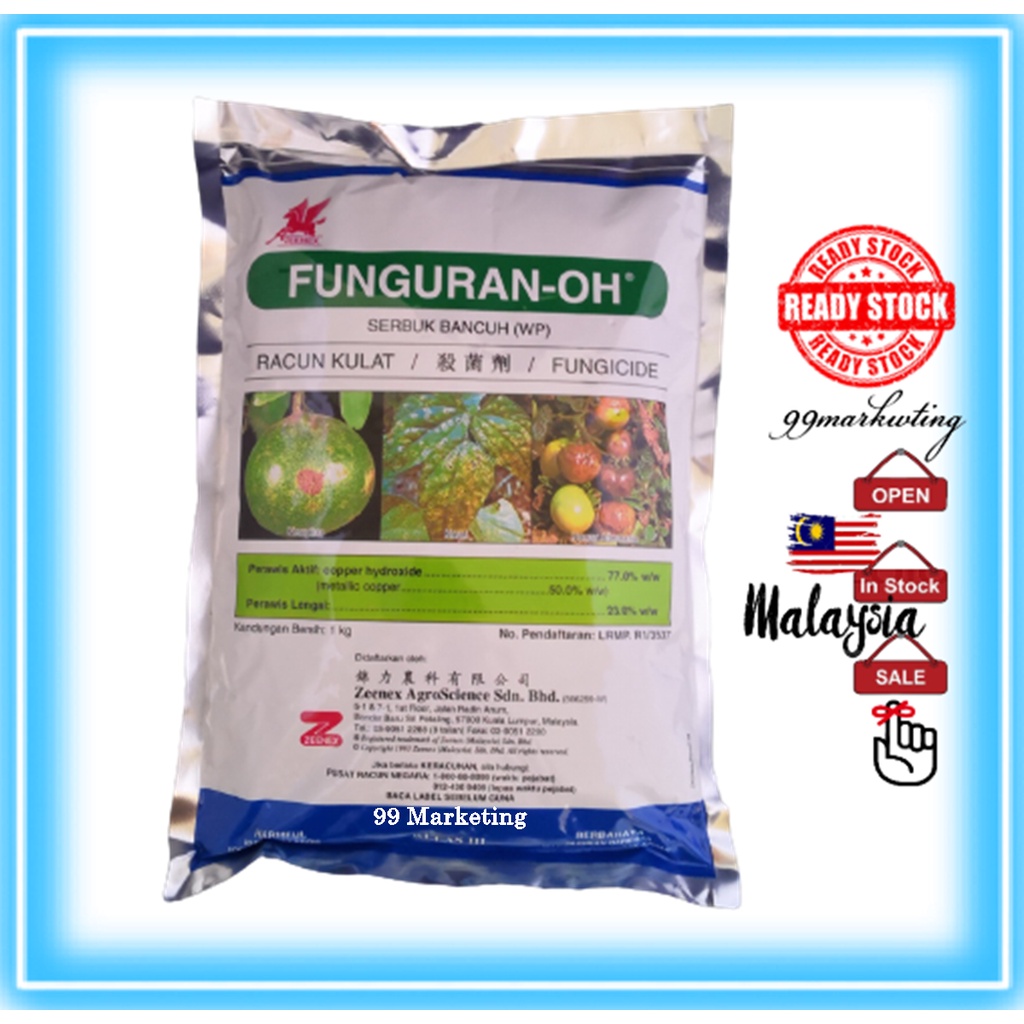 1KG Funguran Zeenex Copper Hydroxide Racun Kulat Fungicide | Shopee ...