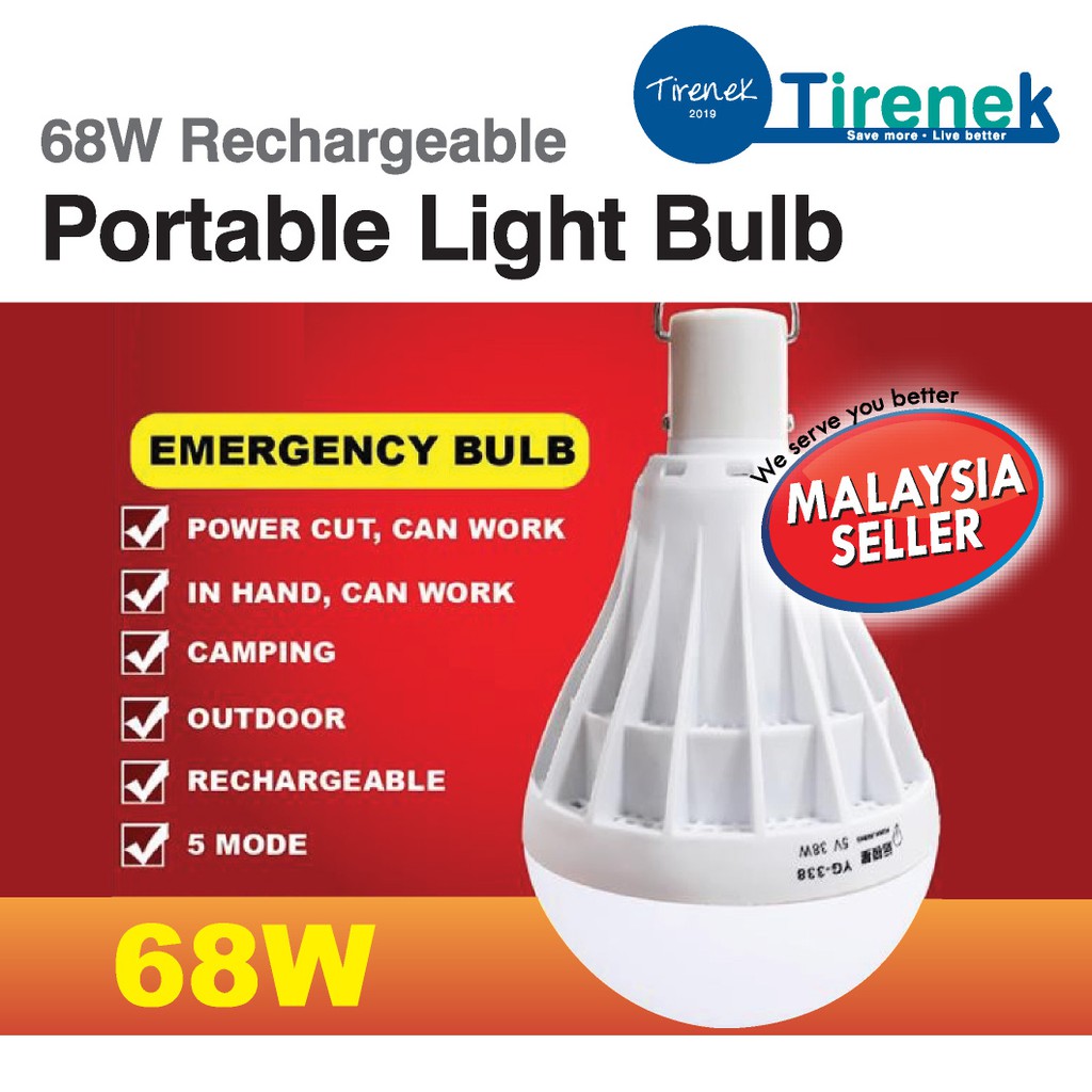 28W 68W 88W 200W USB Rechargeable Portable Led Light Bulb Camping Lampu ...