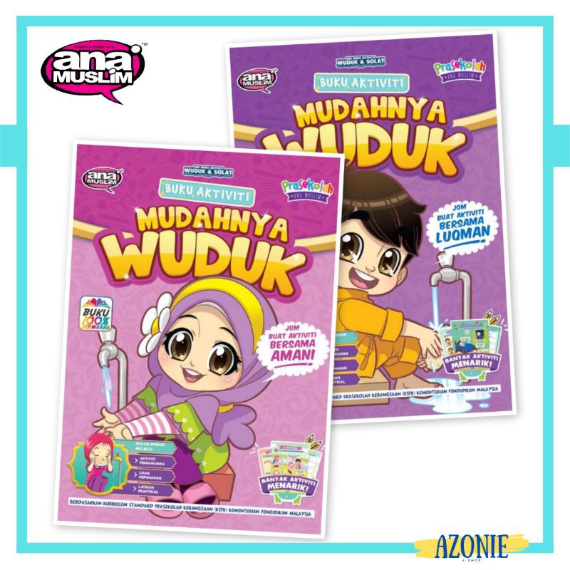 ANA MUSLIM Buku Aktiviti Mudahnya Wuduk Bersama Luqman dan Amani Full Color | Shopee Malaysia
