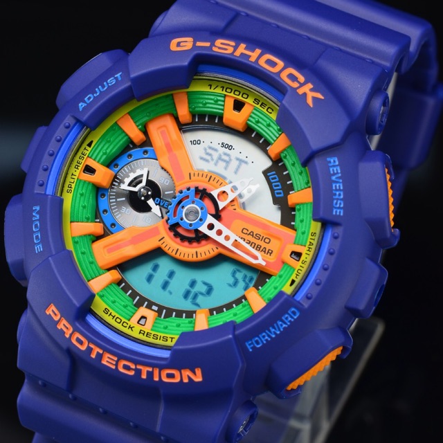 Original blue casio g-shock xl g series analog digital watch ga110fc-2a ...