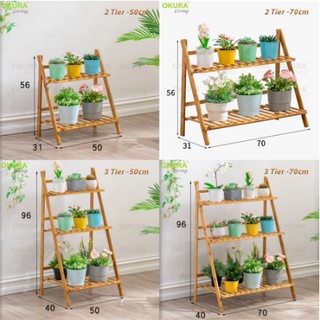 [READY STOCK]2,3,4 Tier Bamboo Flower Garden Rack Rak Pasu Bunga Indoor ...