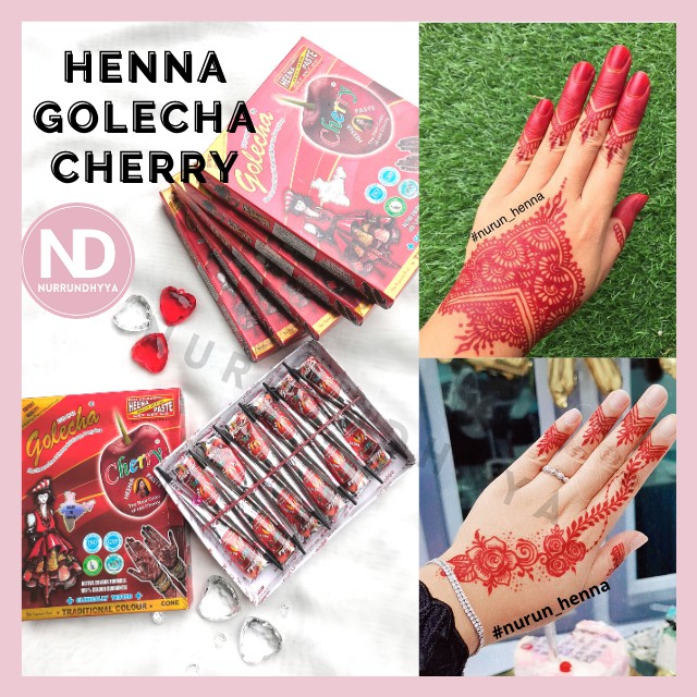 ND HENNA GOLECHA CHERRY | INAI LUKIS MERAH CANTIK CHERRY | READY STOCK ...