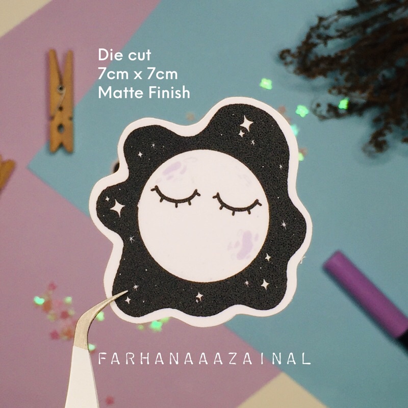 Moon Die Cut Sticker | farhanaaazainal | Shopee Malaysia