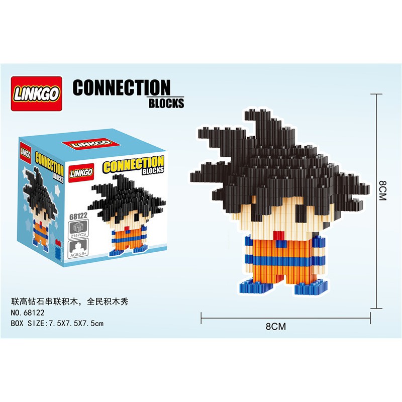LINKGO Anime Dragonball Super Goku DIY Diamond Building Nano Block Lego ...