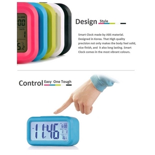 Digital Smart Temperature Snooze Alarm Student LCD Mute Backlight Clock ...