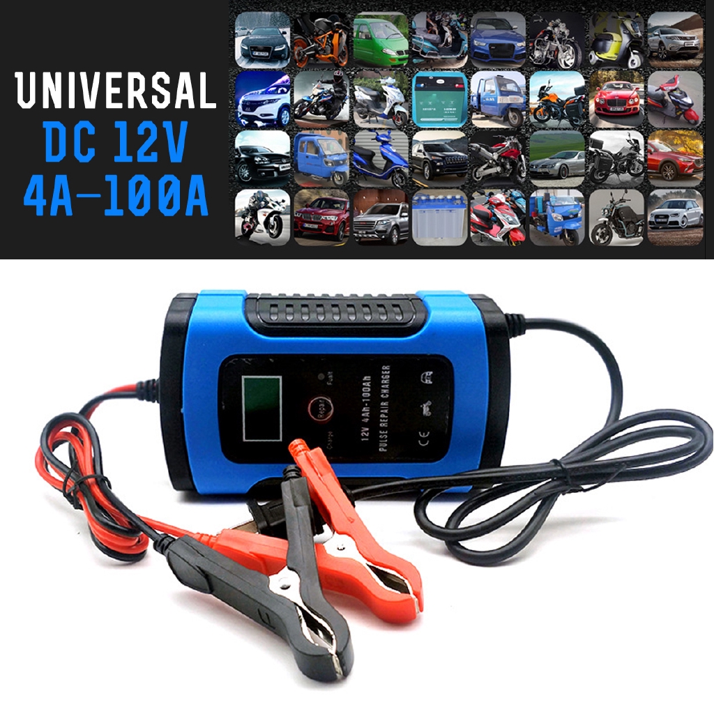 12V Car Battery Charger Pulse Repair Intelligent Motorcycle Charge ...