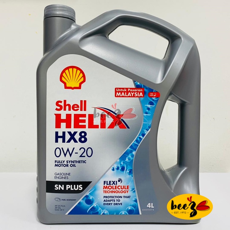 SHELL HELIX HX8 0W-20 Fully Synthetic Engine Oil (4L) | Shopee Malaysia