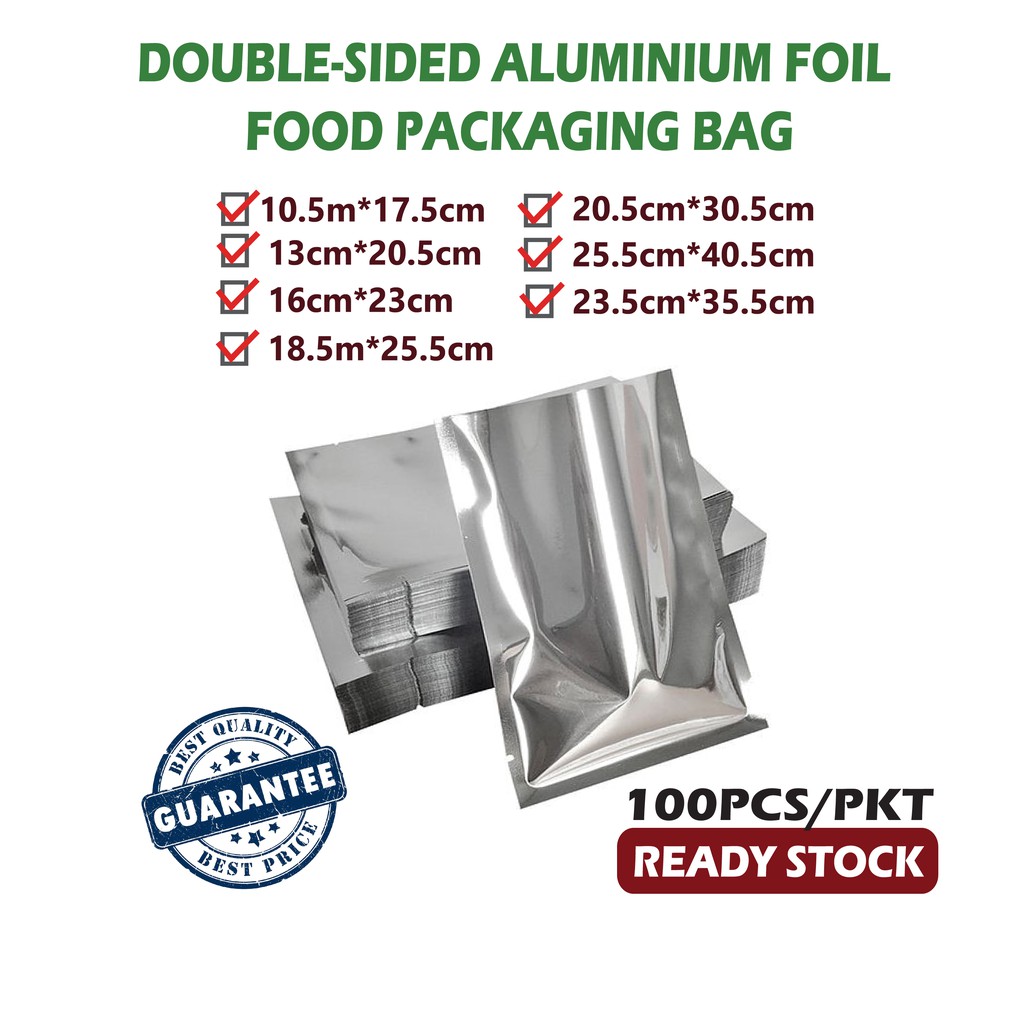 (SMALL SIZE) Double Sided Metallized Aluminium Foil Food Packaging Bag ...